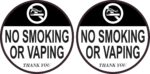 StickerTalk No Smoking or Vaping Vinyl Stickers, 1 sheet of 2 stickers ...