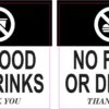 StickerTalk No Food or Drinks Vinyl Stickers, 1 sheet of 2 stickers, 2. ...
