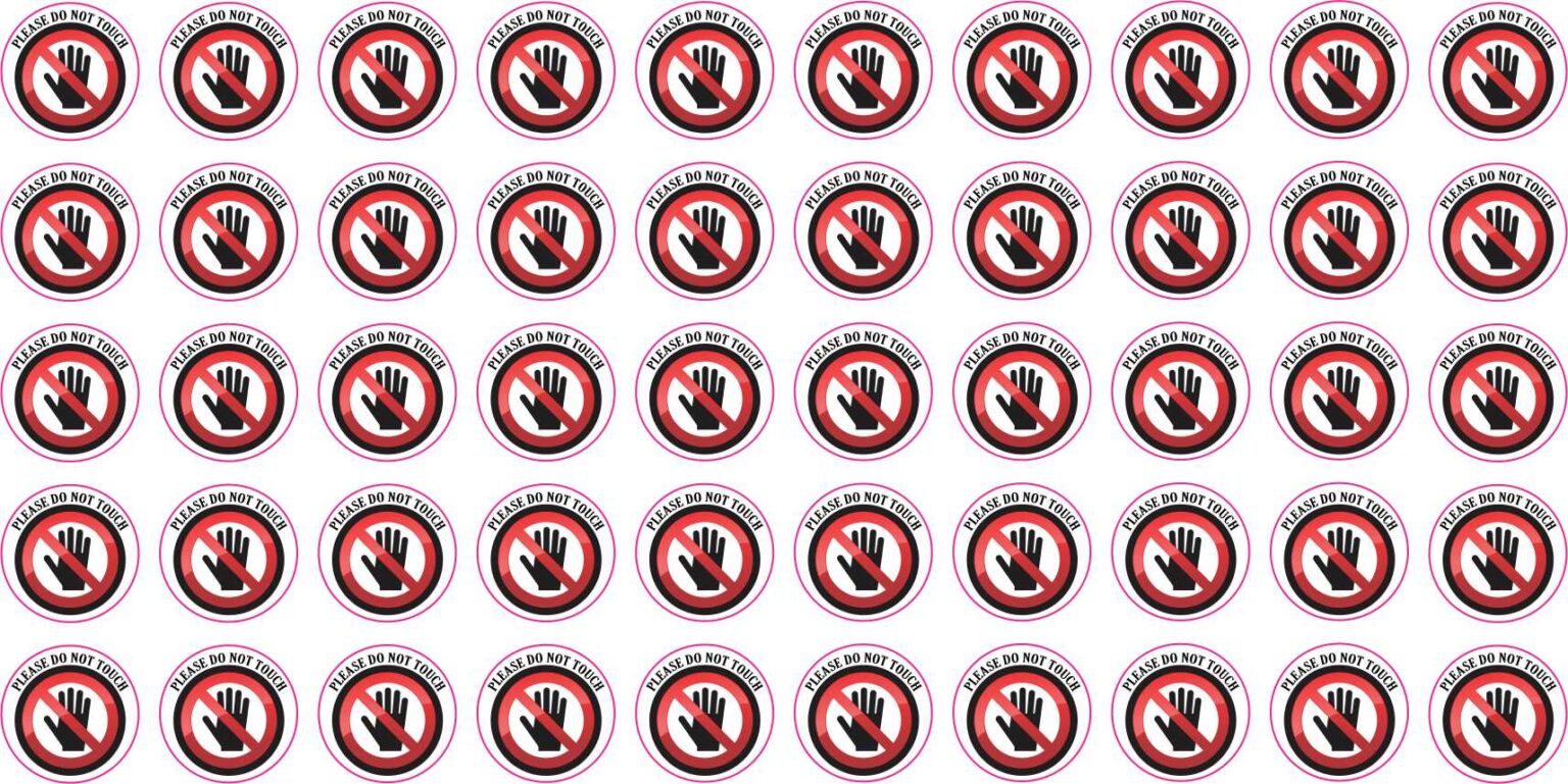 StickerTalk Please Do Not Touch Vinyl Stickers, 1 sheet of 50 stickers ...