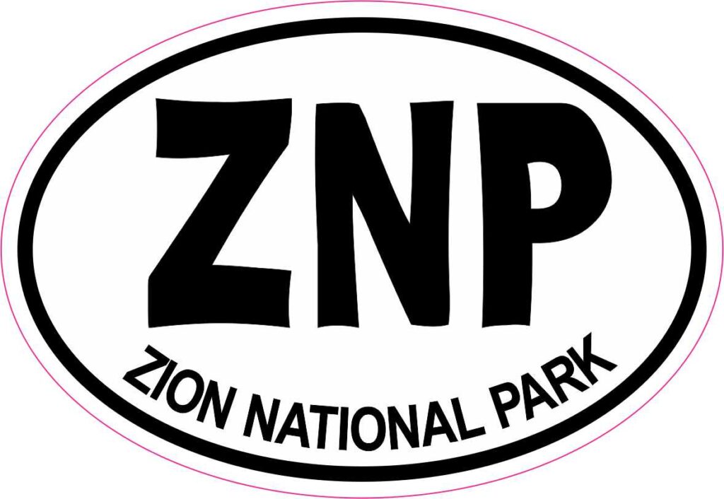 StickerTalk Oval Zion National Park Vinyl Sticker, 4 inches x 2.5 inches