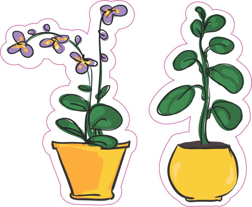 StickerTalk Potted Plant Vinyl Stickers, 1 sheet of 2 stickers, 1 ...