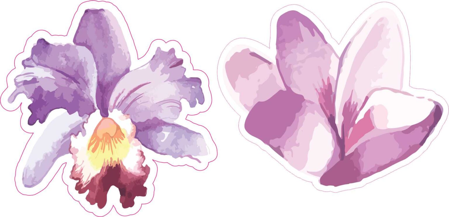 StickerTalk Watercolor Purple Flowers Vinyl Stickers, 1 sheet of ...