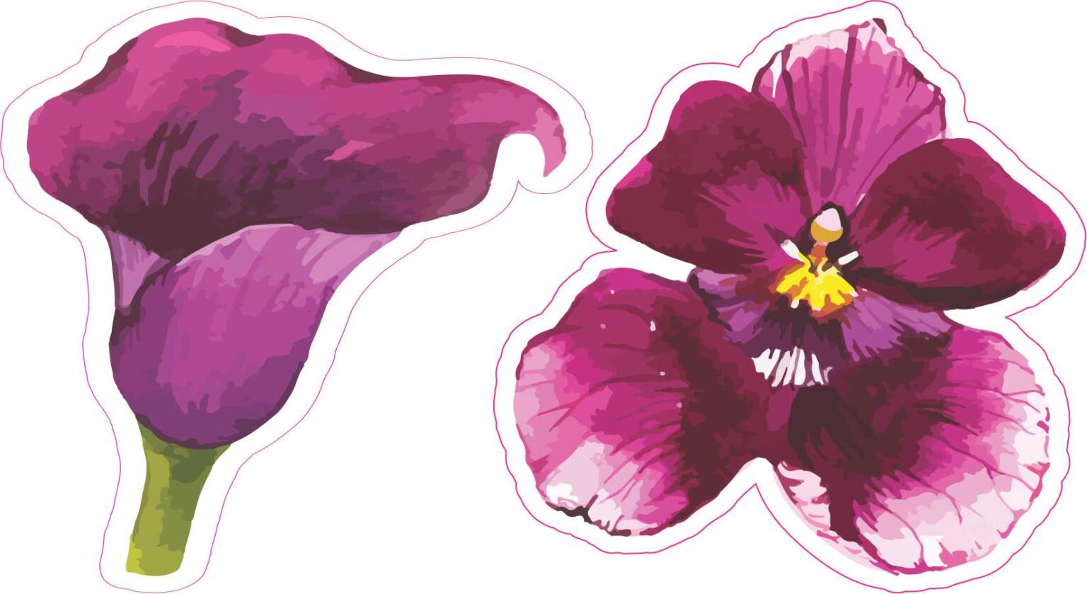 StickerTalk Purple Flowers Vinyl Stickers, 1 sheet of 2 stickers ...