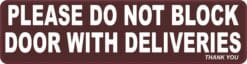 StickerTalk Do Not Block Door With Deliveries Vinyl Sticker, 8 i ...