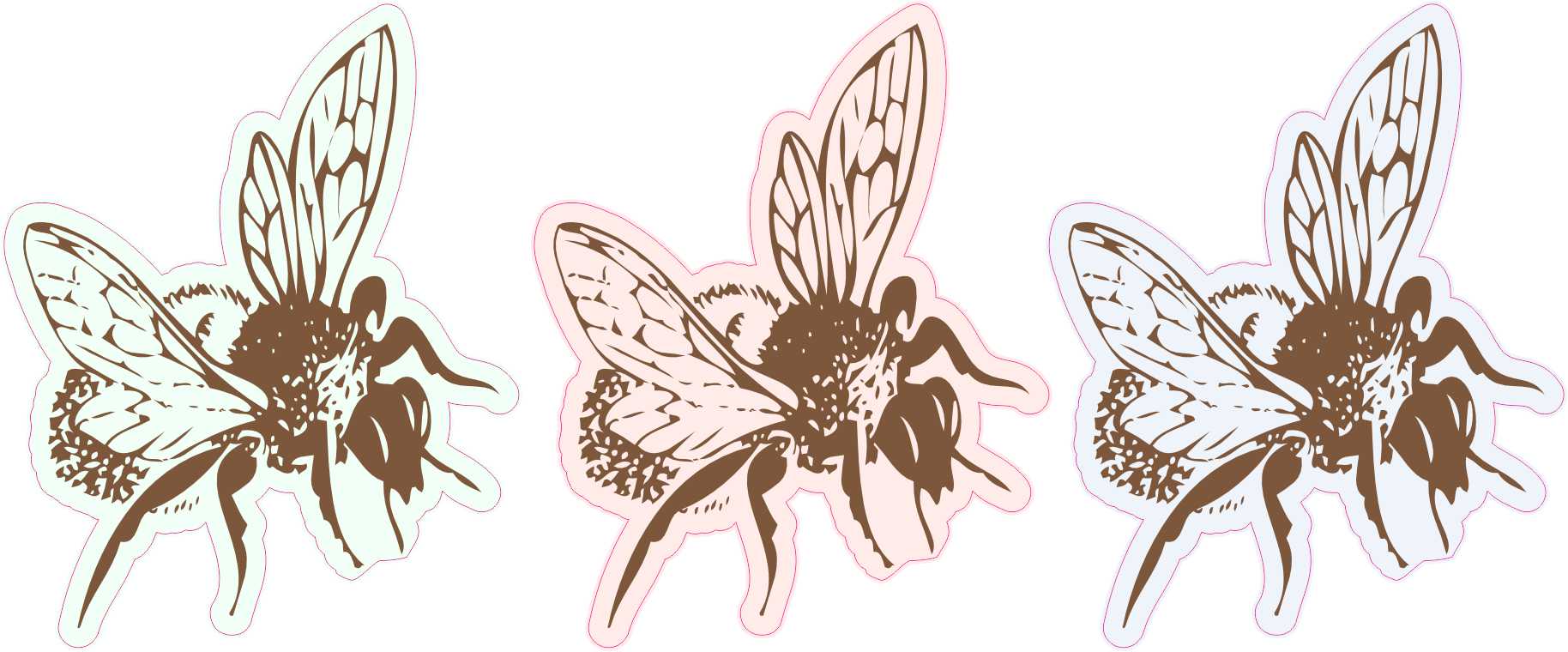 StickerTalk Colorful Right Facing Bee Vinyl Stickers, 1 sheet of 3 ...