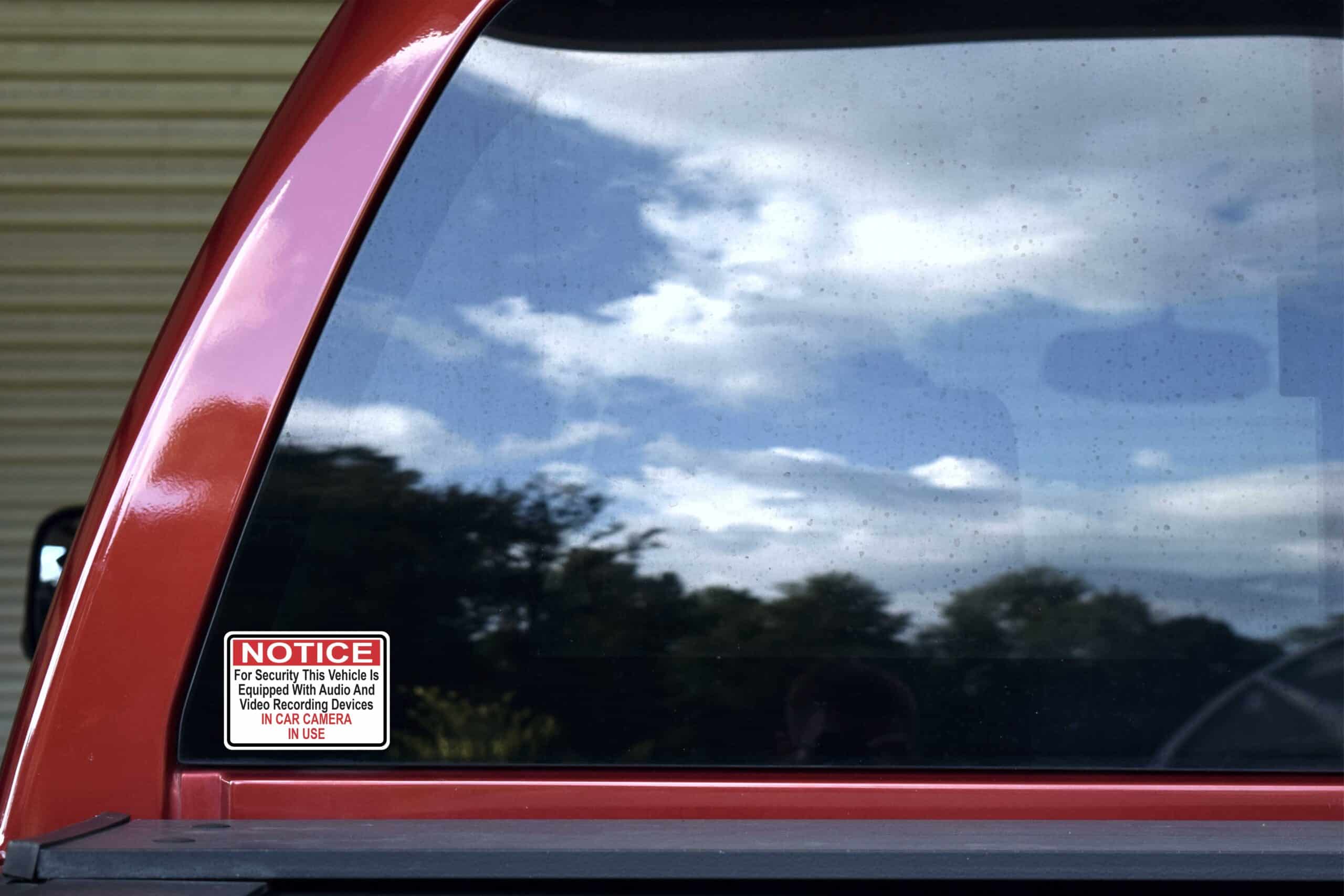 StickerTalk Notice in Car Camera in Use Vinyl Stickers, 1 sheet of 2 ...