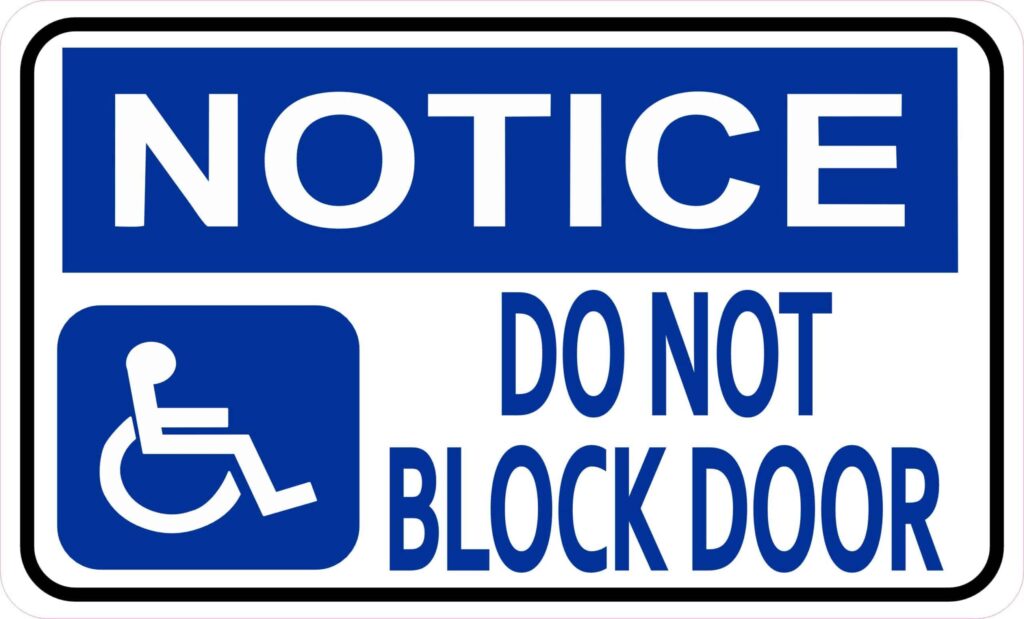 StickerTalk Notice Do Not Block Door Vinyl Sticker, 10 inches x 6 ...