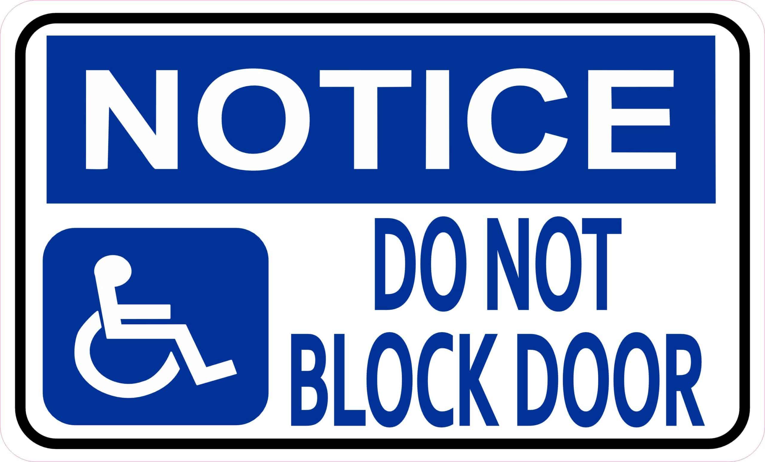 StickerTalk Notice Do Not Block Door Vinyl Sticker, 10 inches x 6 ...