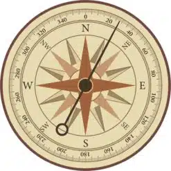 StickerTalk Rustic Compass Vinyl Sticker, 4 inches x 4 inches