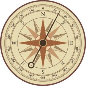 StickerTalk Rustic Compass Vinyl Sticker, 4 inches x 4 inches ...