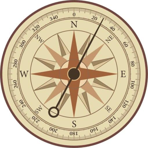 StickerTalk Rustic Compass Vinyl Sticker, 4 inches x 4 inches ...