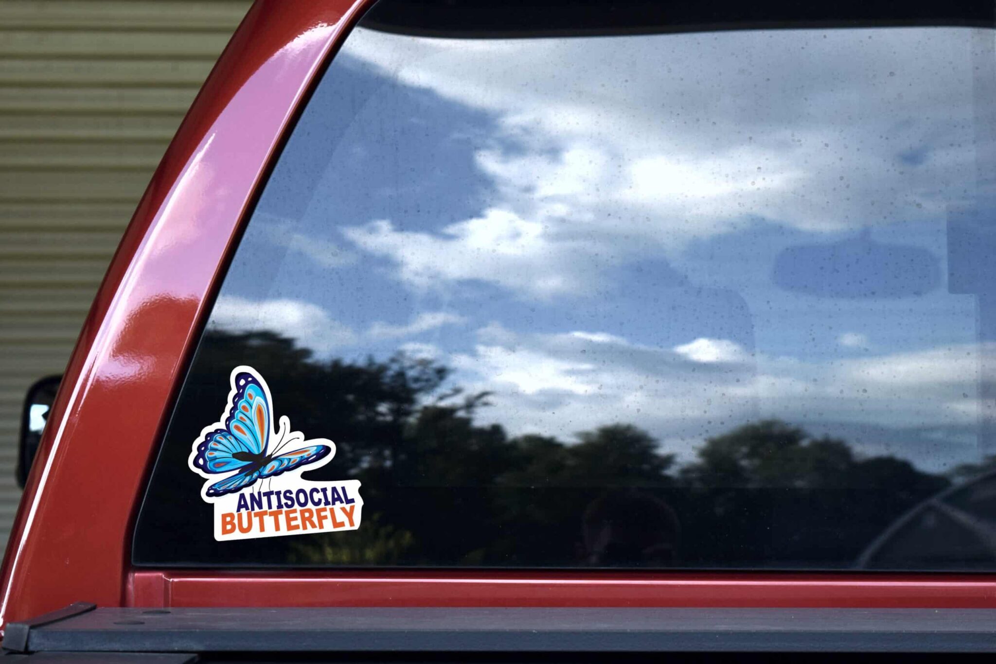 StickerTalk Antisocial Butterfly Sticker, 5 inches x 5 inches ...