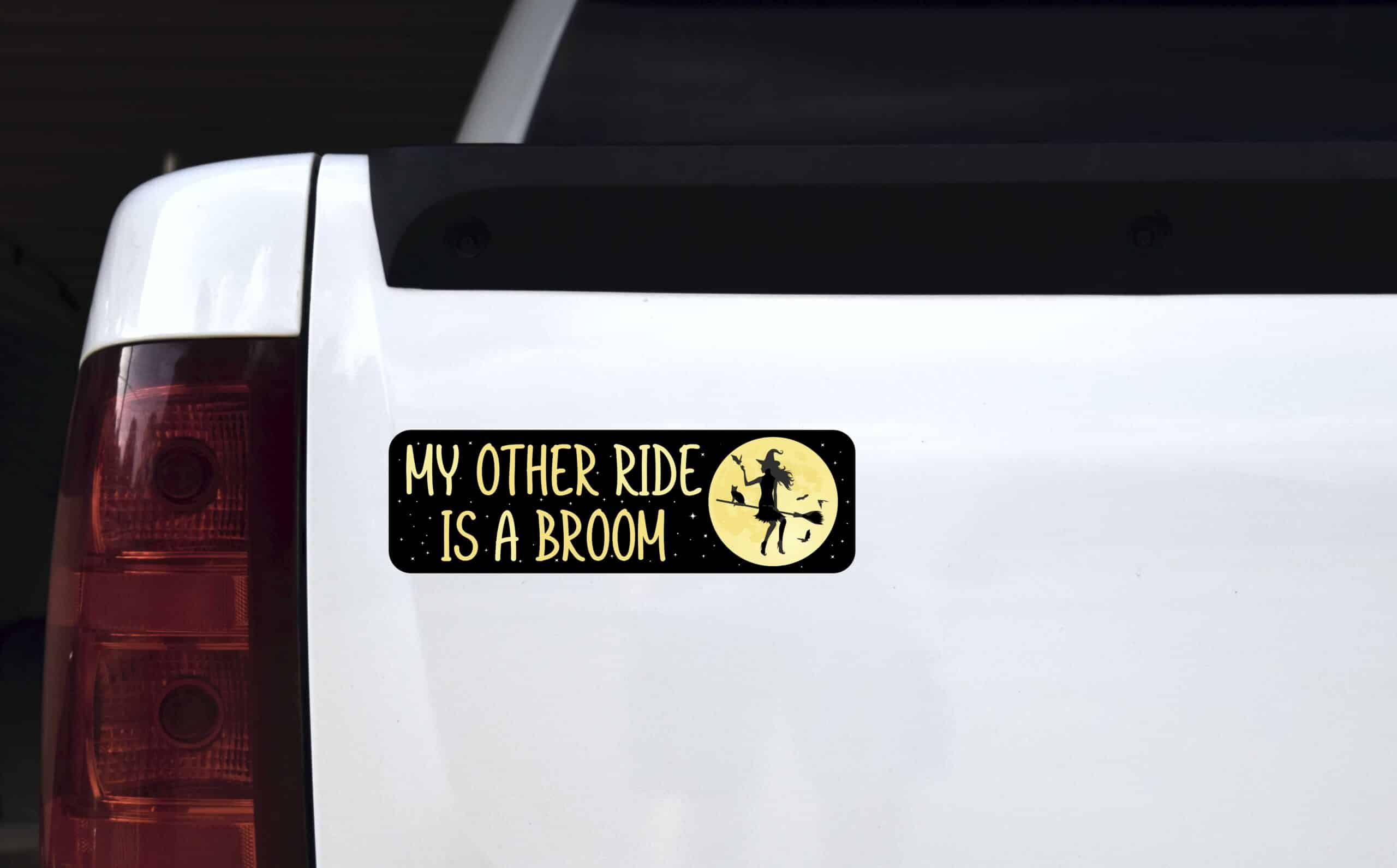 StickerTalk My Other Ride is a Broom Halloween Sticker, 10 inches x 3 ...
