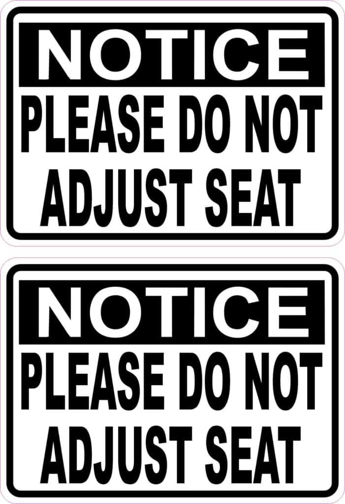 StickerTalk Please Do Not Adjust Seat Stickers, 3.5 inches x 2.5 inches ...