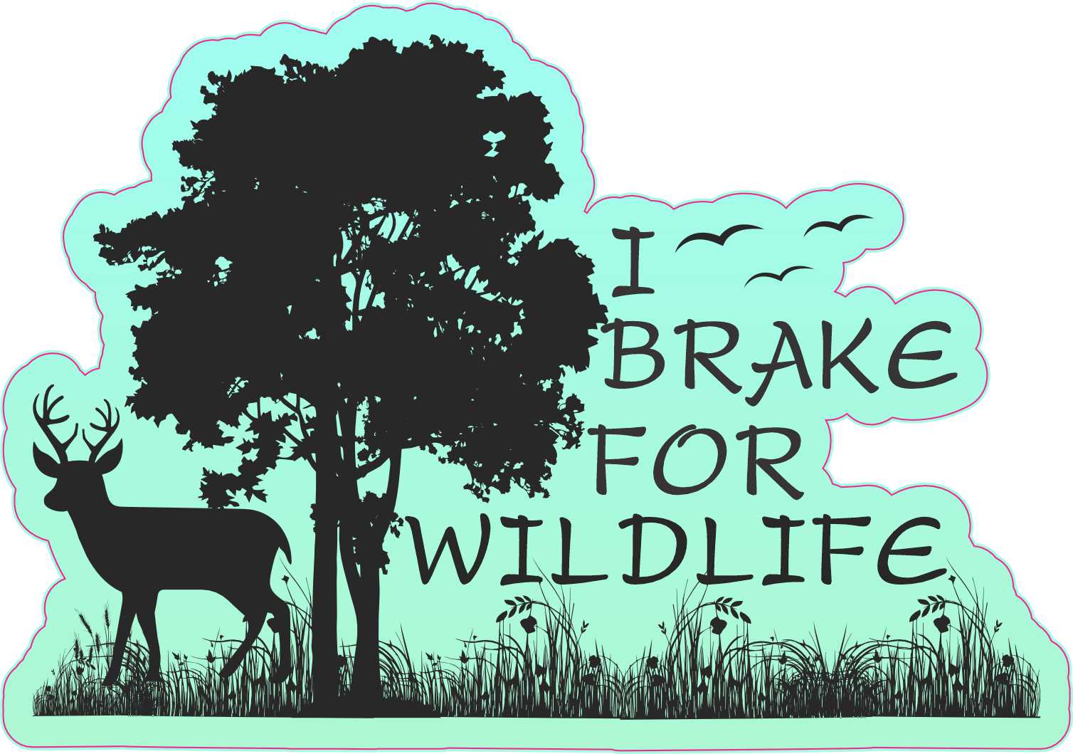StickerTalk I Brake For Wildlife Sticker, 5 inches x 3.5 inches ...