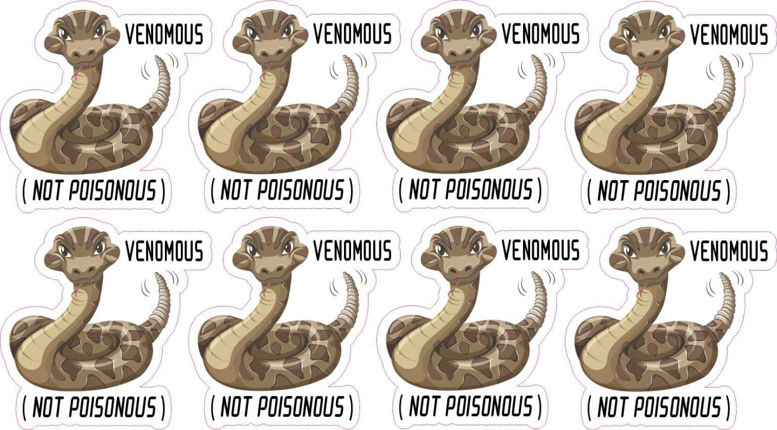 StickerTalk Venomous Not Poisonous Snake Stickers, 1.5 inches x 1.5 ...
