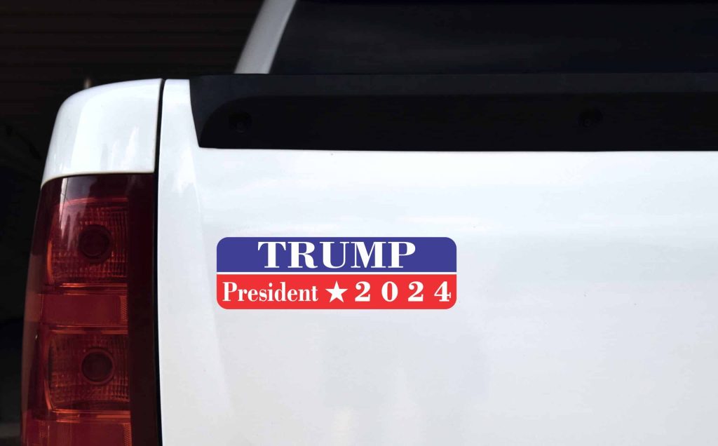 StickerTalk Trump President 2024 Sticker, 10 inches x 3 inches ...