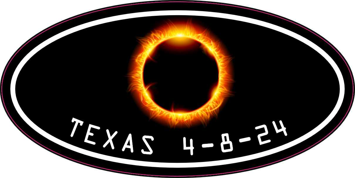 StickerTalk Great North American Eclipse Texas 4-8-24 Sticker, 4 inches ...
