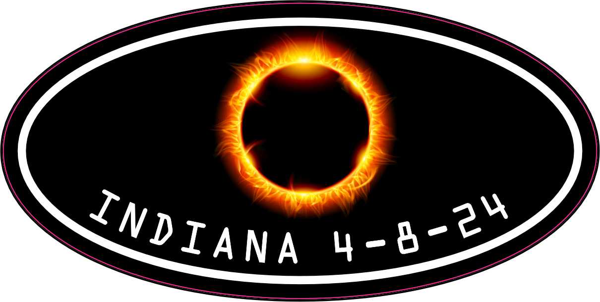 StickerTalk Great North American Eclipse Indiana 2024 Sticker, 4 inches ...