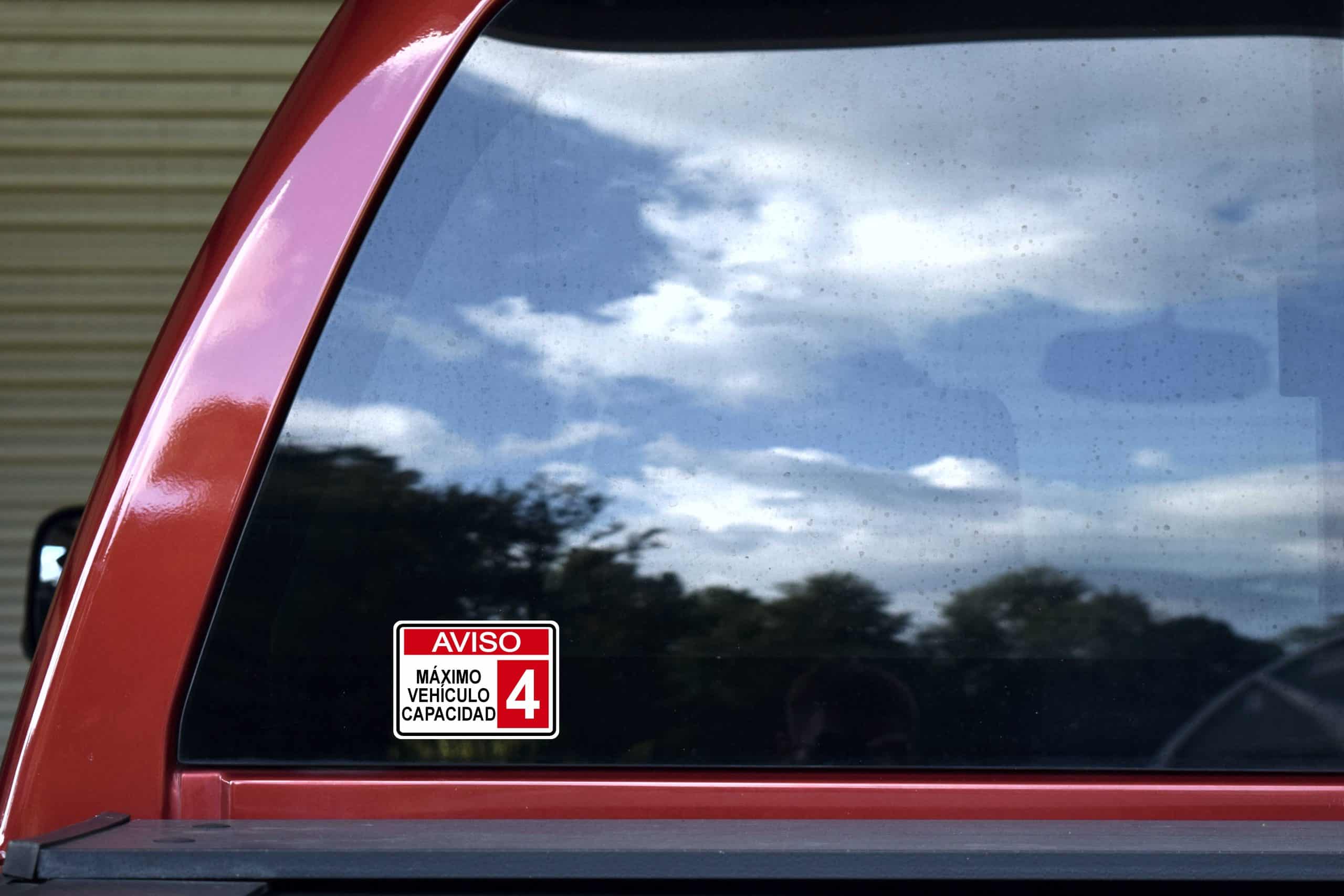 StickerTalk Vehicle Maximum Occupancy 4 Stickers, 3.5 inches x 2.5 ...