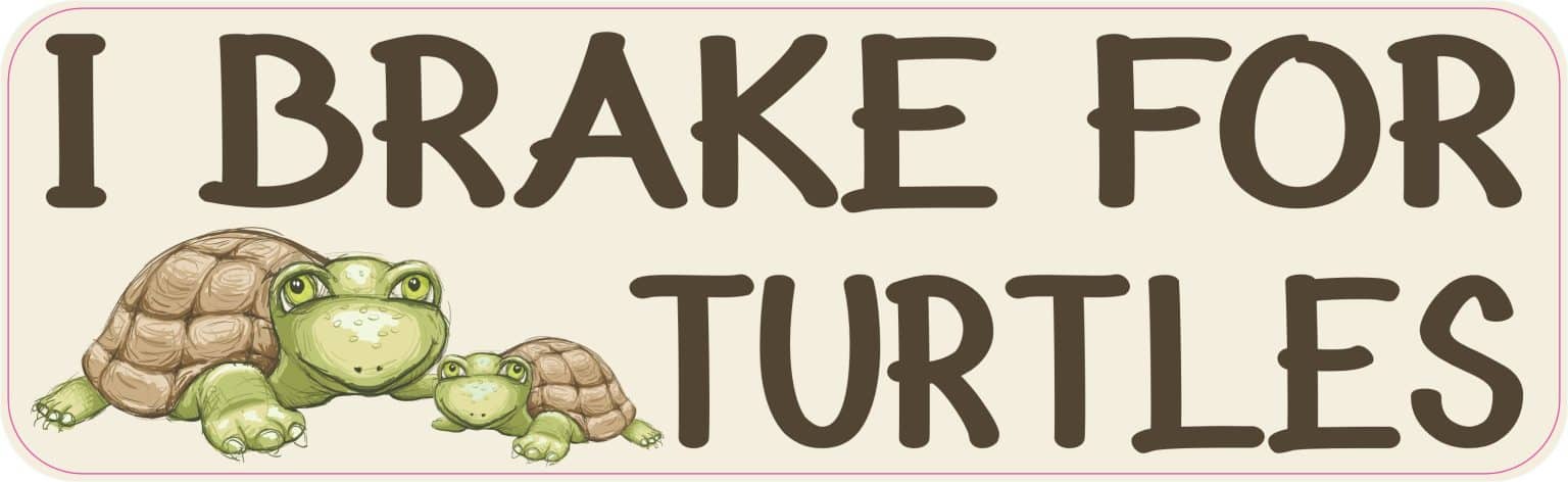 StickerTalk I Brake For Turtles Sticker, 10 inches x 3 inches ...
