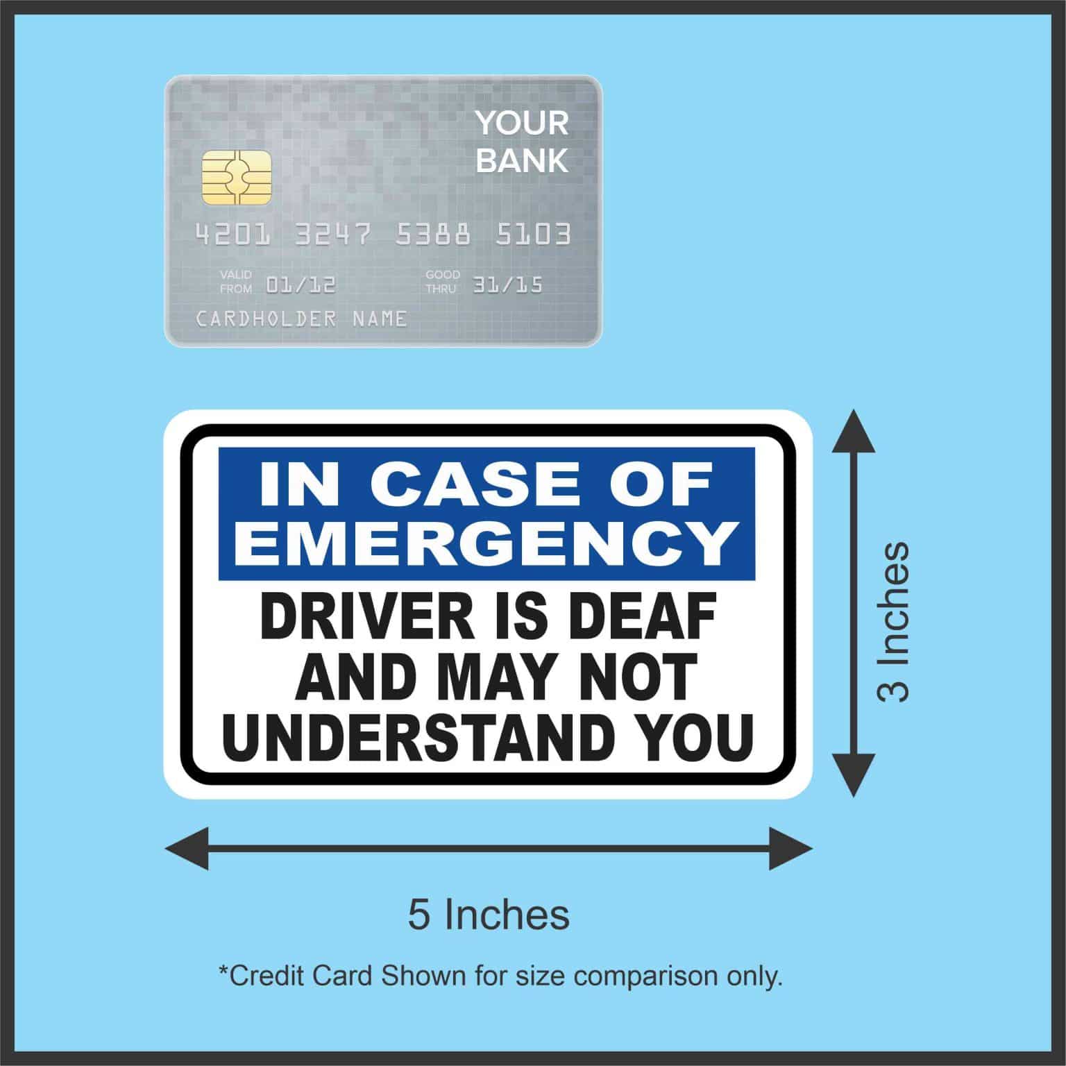 StickerTalk Driver is Deaf and May Not Understand You Sticker, 5 inches ...