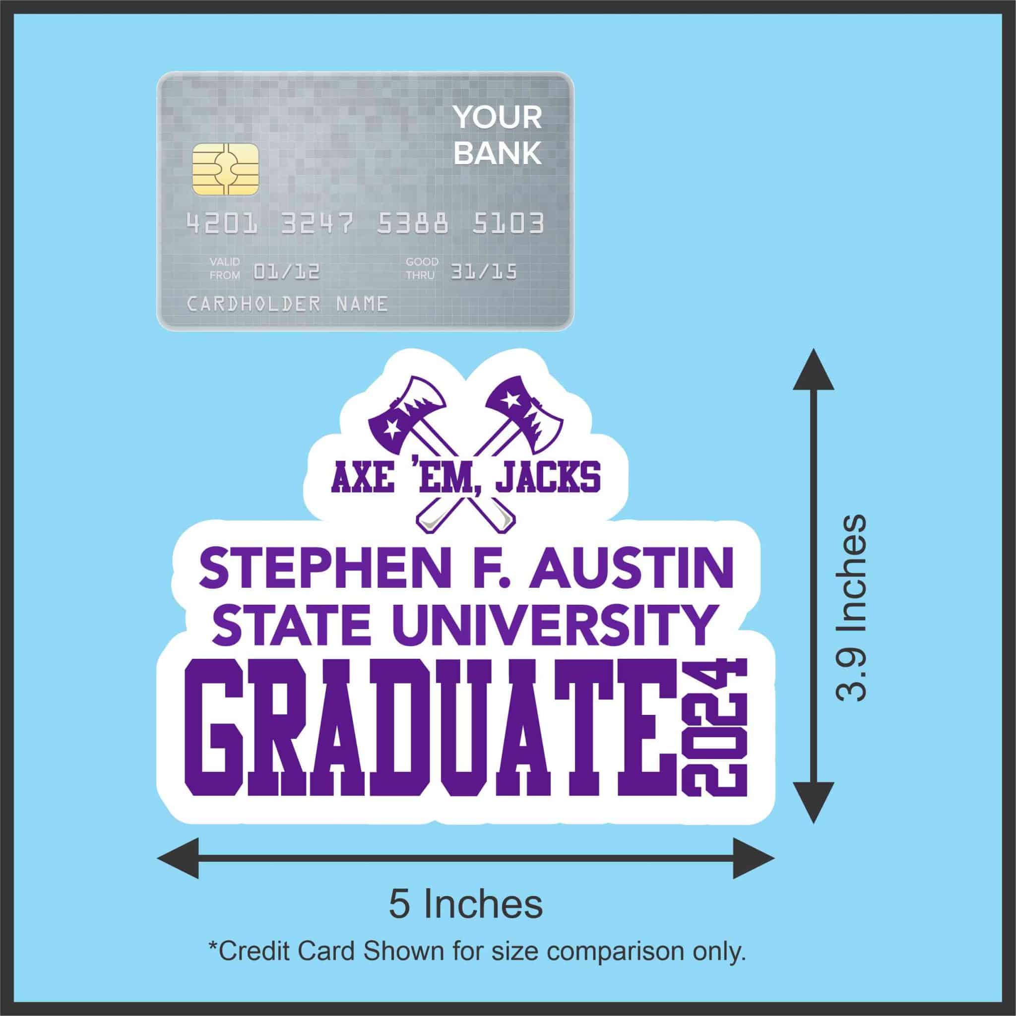 StickerTalk Officially Licensed SFA Graduate 2024 Sticker, 5 inches x 3 ...
