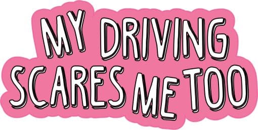 StickerTalk My Driving Scares Me Too Vinyl Sticker, 6 inches x 3 inches ...