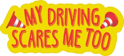 StickerTalk My Driving Scares Me Too Vinyl Sticker, 7 inches x 3 ...