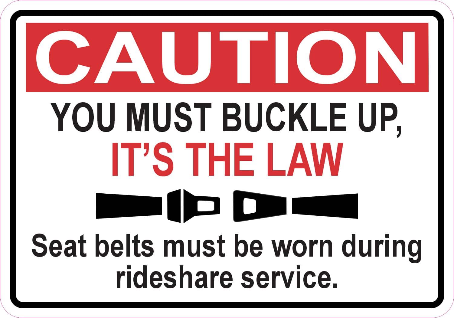StickerTalk Buckle Up Its The Law Sticker, 5 inches x 3.5 inches ...