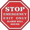 StickerTalk Large Emergency Exit Only Stop Sign Sticker, 12 inches x 12 ...
