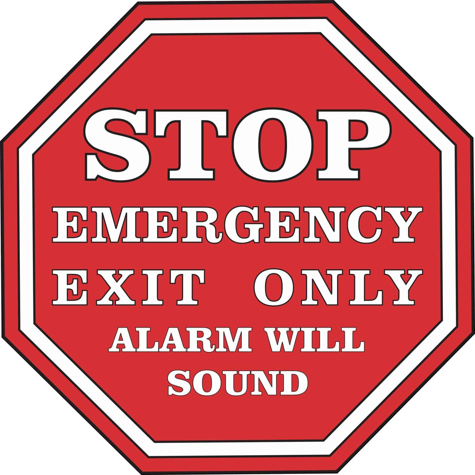 StickerTalk Large Emergency Exit Only Stop Sign Sticker, 12 inches x 12 ...