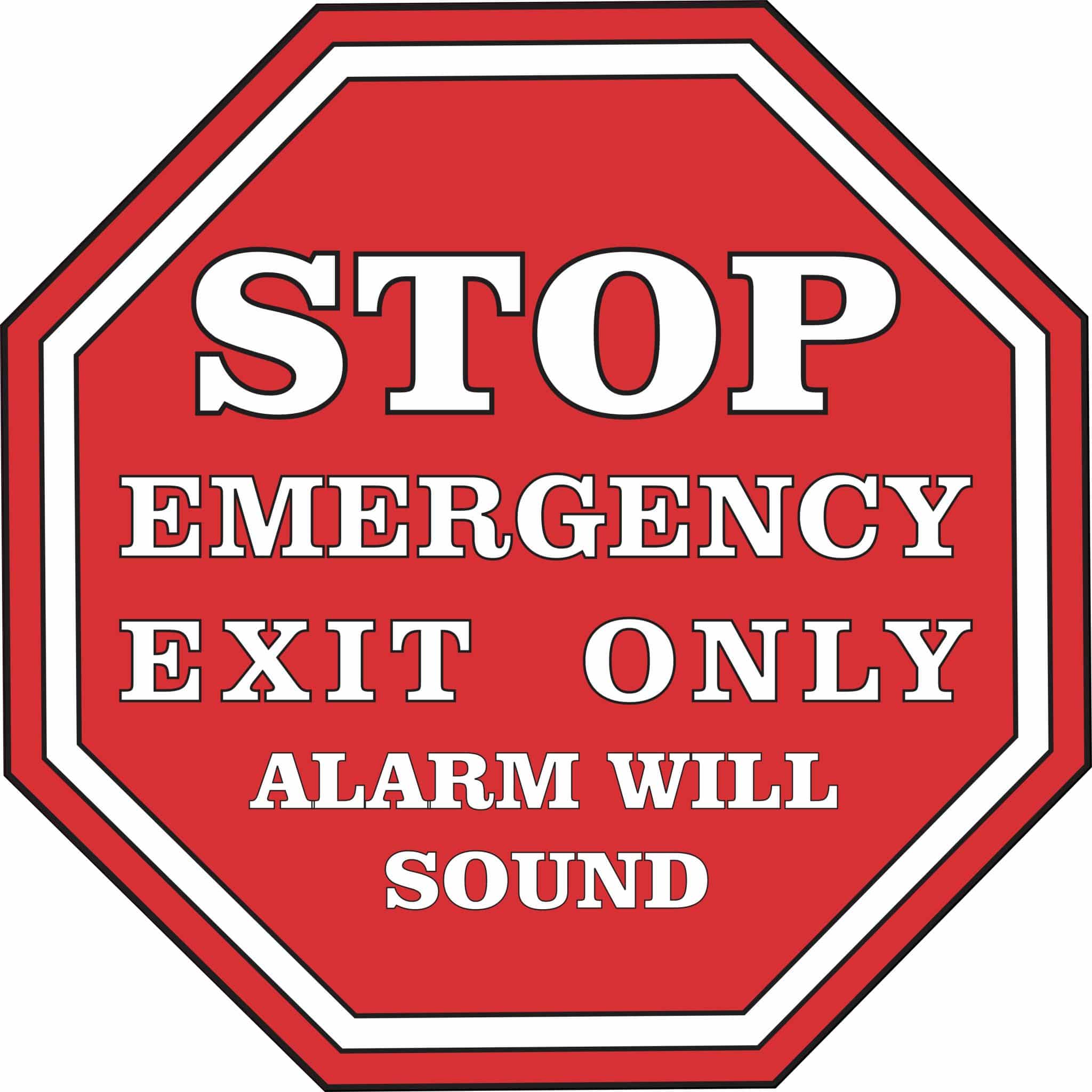 StickerTalk Large Emergency Exit Only Stop Sign Sticker, 12 inches x 12 ...