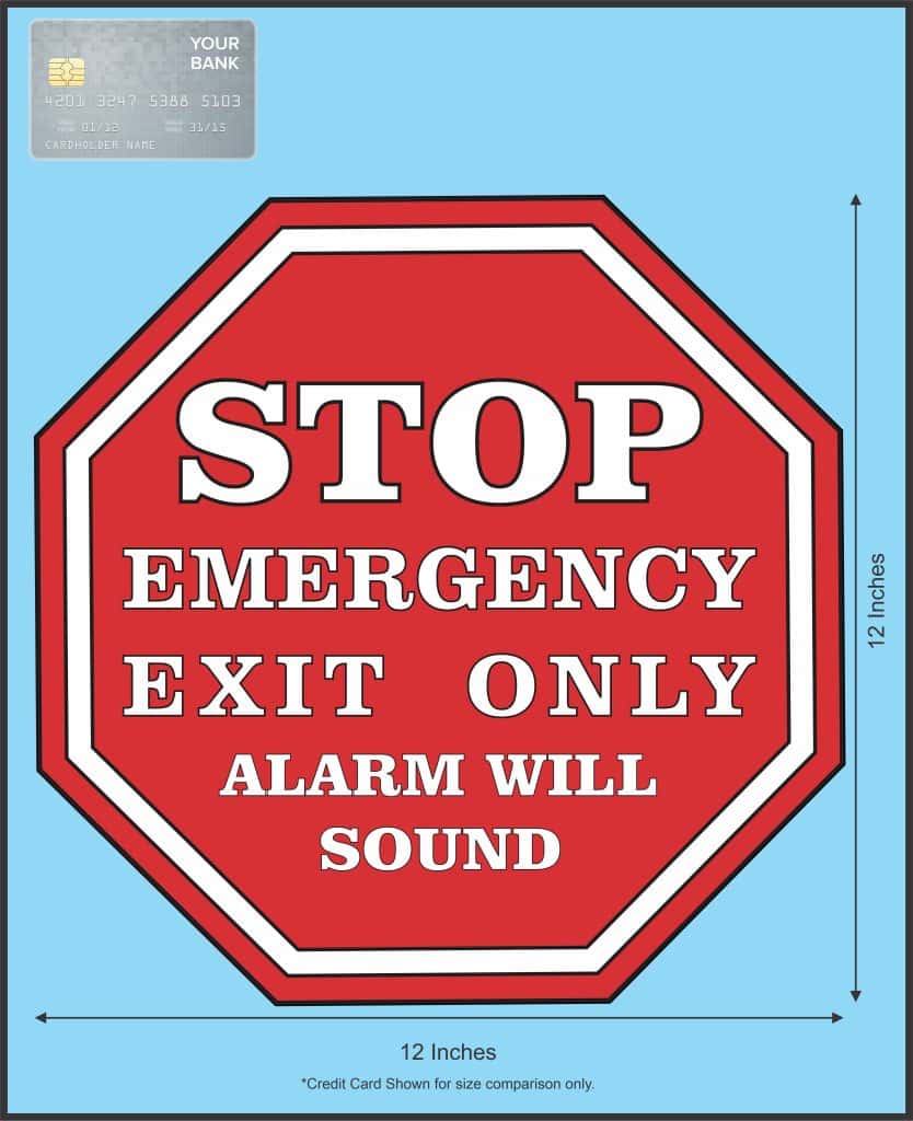 StickerTalk Large Emergency Exit Only Stop Sign Sticker, 12 inches x 12 ...