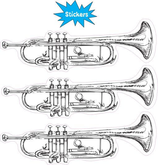 StickerTalk Trumpet Vinyl Stickers, 5 inches x 1.7 inches – StickerTalk®