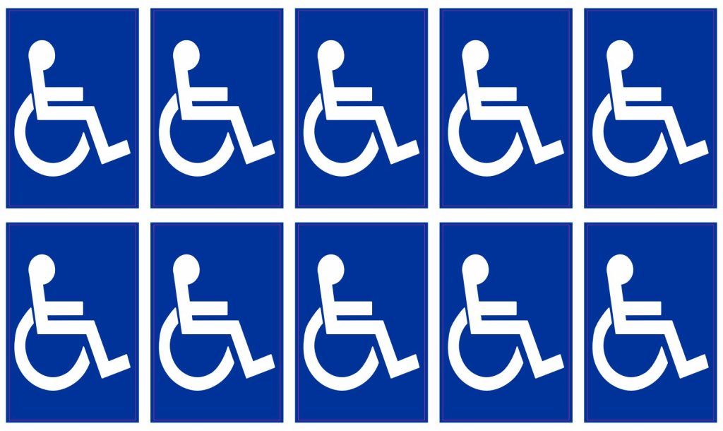 StickerTalk Blue Handicapped Vinyl Stickers, 1 inches x 1.5 inches ...