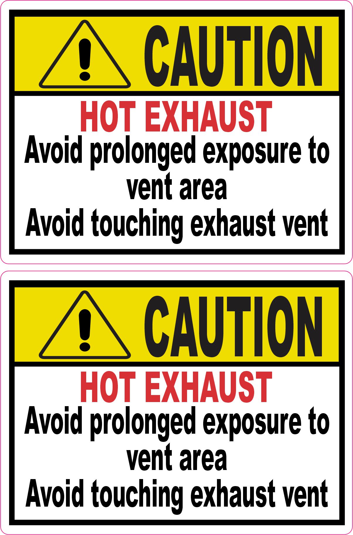 StickerTalk Caution Hot Exhaust Vinyl Sticker Sheet, 4 inches x 3 ...