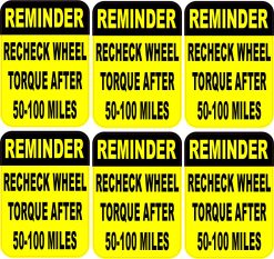 StickerTalk Recheck Wheel Torque after 50-100 Vinyl Stickers, 1.75 ...